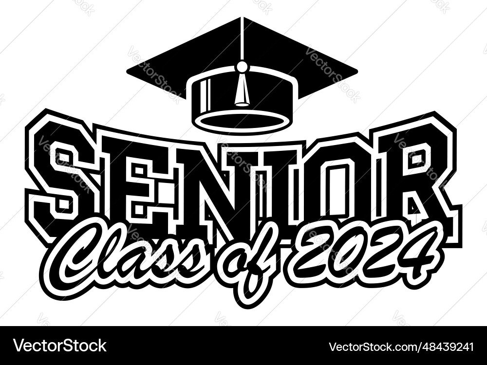 2024 graduate class logo Royalty Free Vector Image