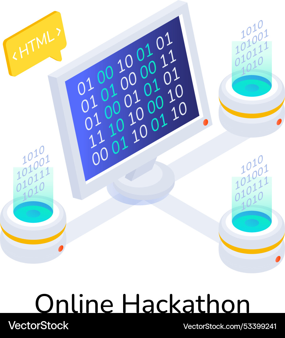 Basic rgban icon of online hackathon in isometric Vector Image