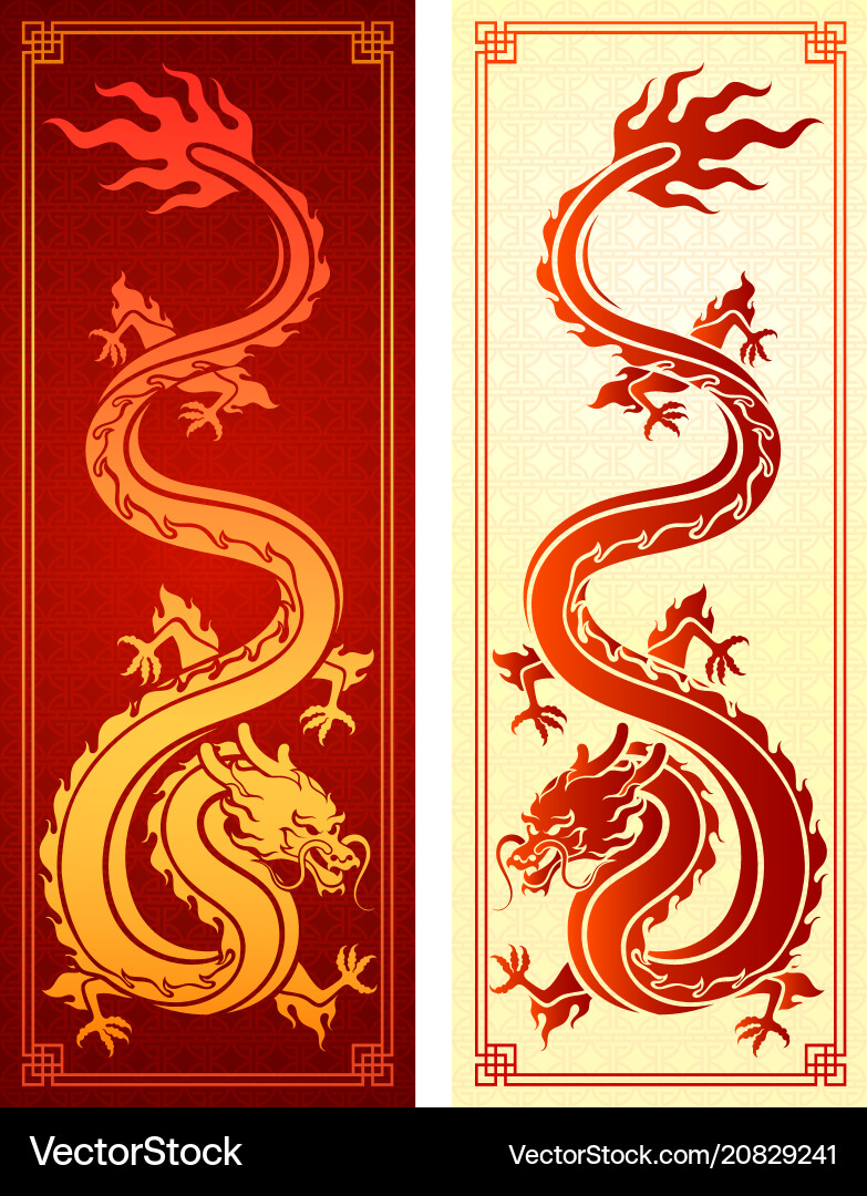 Chinese dragon template Royalty Free Vector Image
