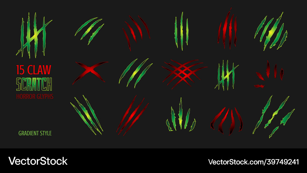 Claw scratch gradient Royalty Free Vector Image