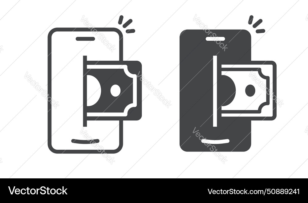 Digital virtual wallet top up with money icon Vector Image