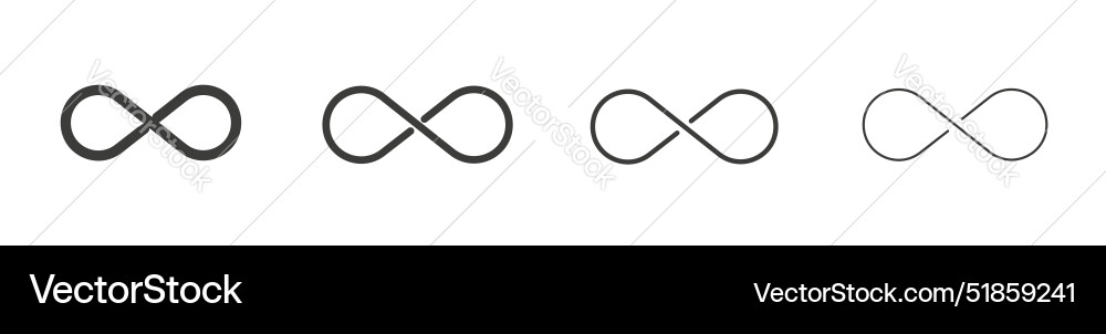 Infinity icon set forever infinite loop sign Vector Image