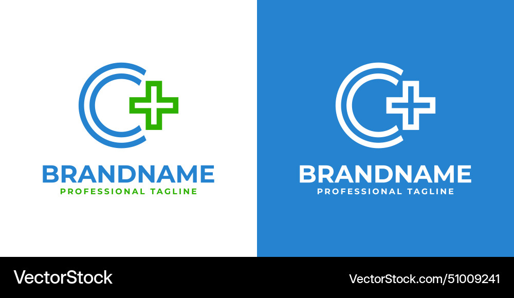Letter c medical cross modern logo suitable Vector Image