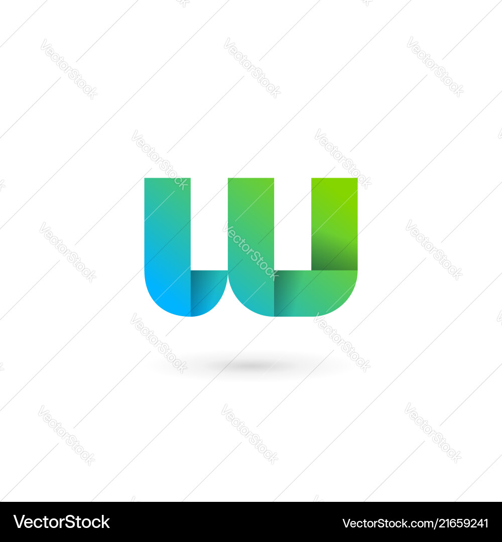 Letter w ribbon logo icon design template elements