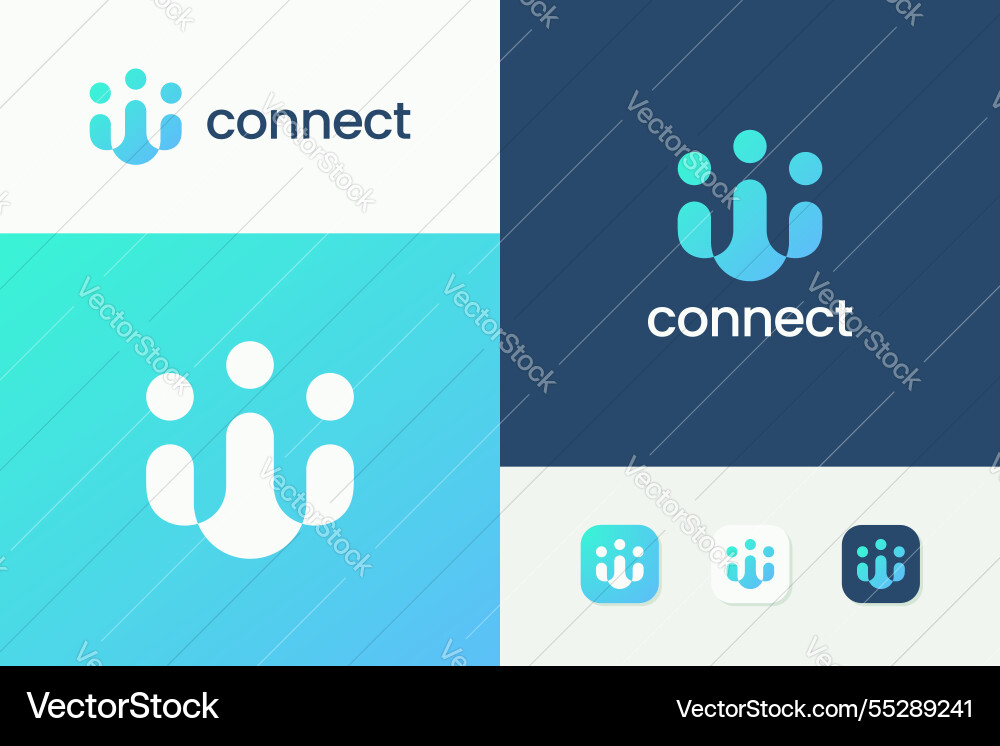 Modern and futuristic connect logo design Vector Image