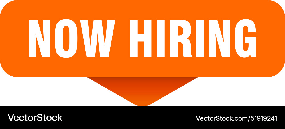 Now hiring sticker sign on transparent Royalty Free Vector
