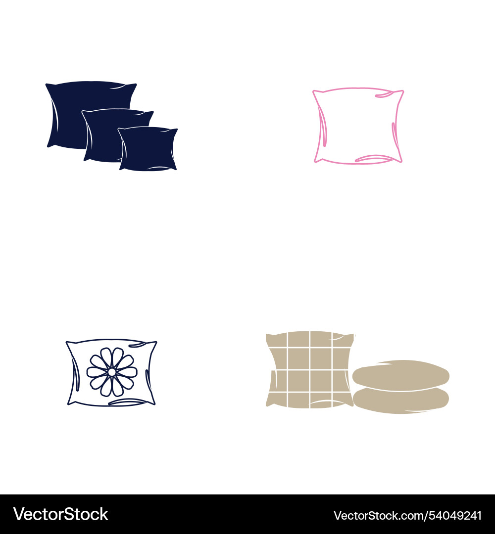 Pillow logo icon template Royalty Free Vector Image