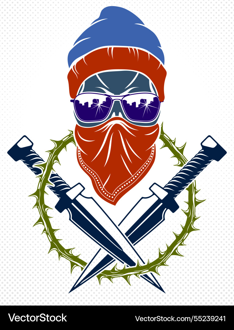 Revolution and riot wicked emblem or logo Vector Image