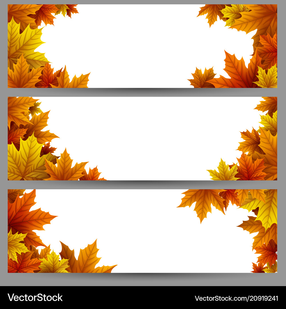 Set of autumn leaves banners Royalty Free Vector Image