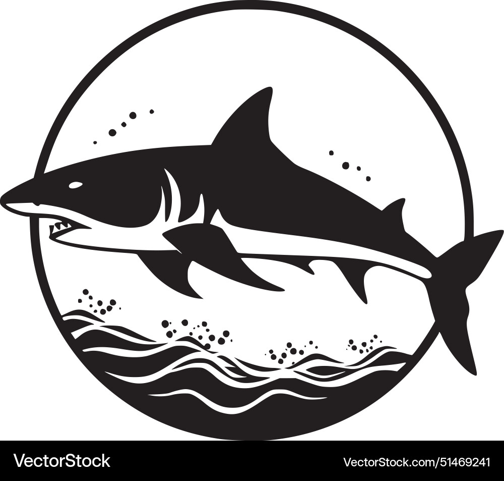 Shark - minimalist and simple silhouette Vector Image