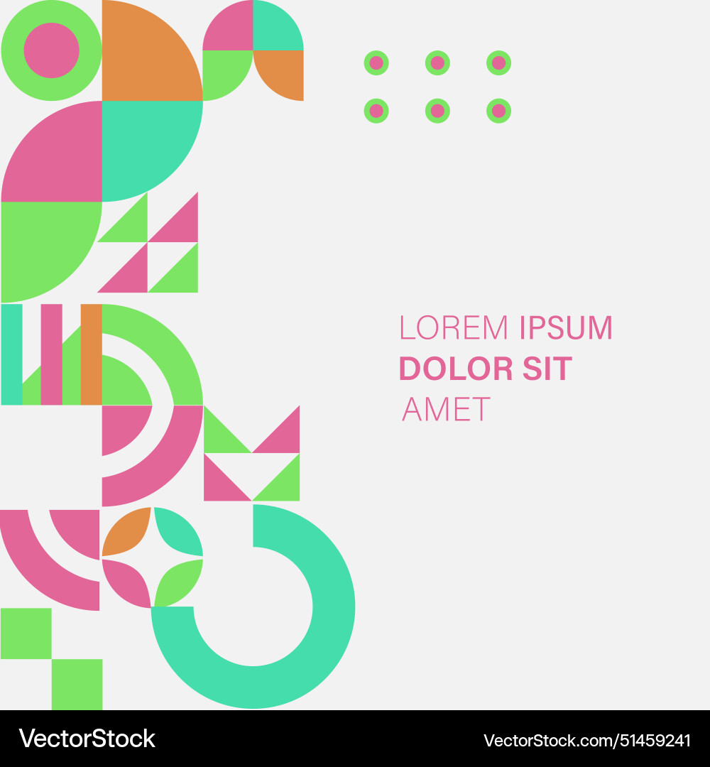 Square banner abstract flat colorful mosaic Vector Image