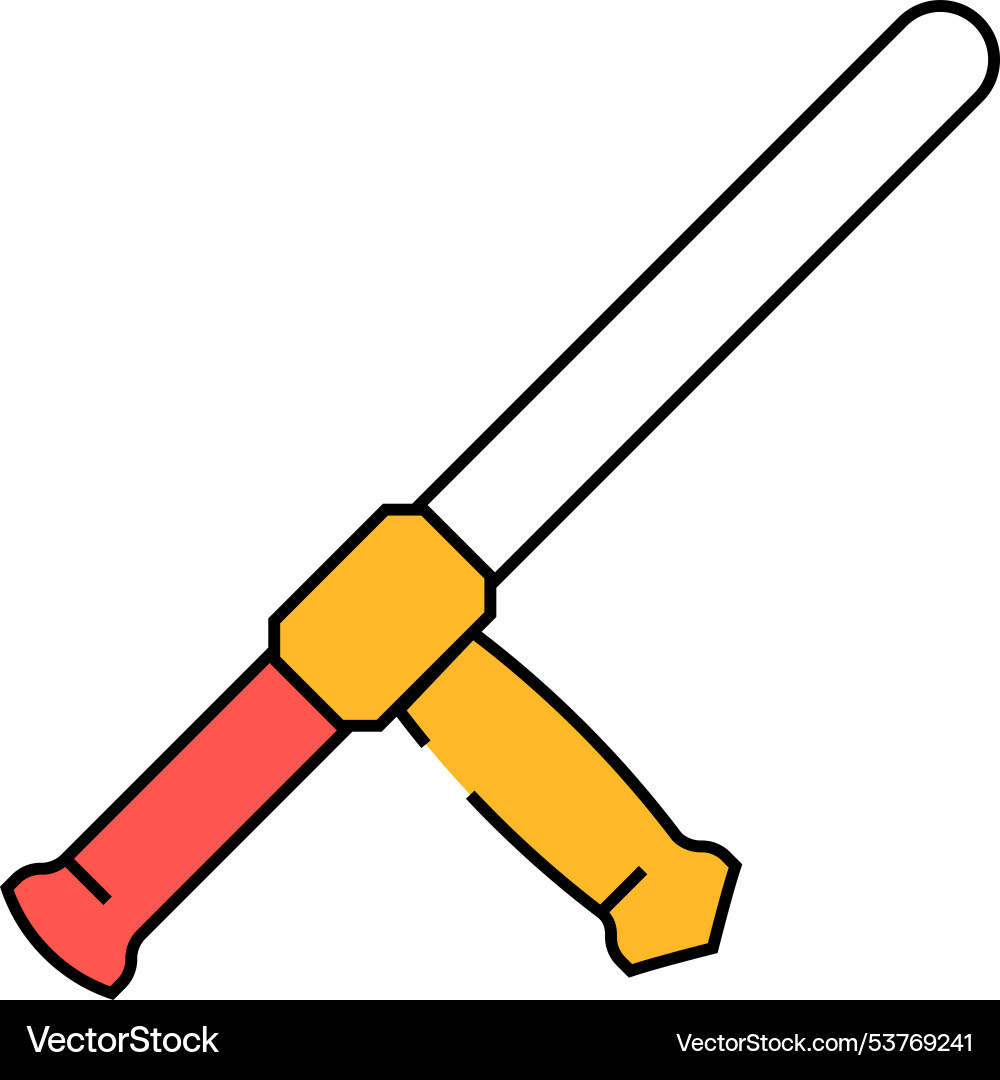 Tonfa weapon military icon color Royalty Free Vector Image