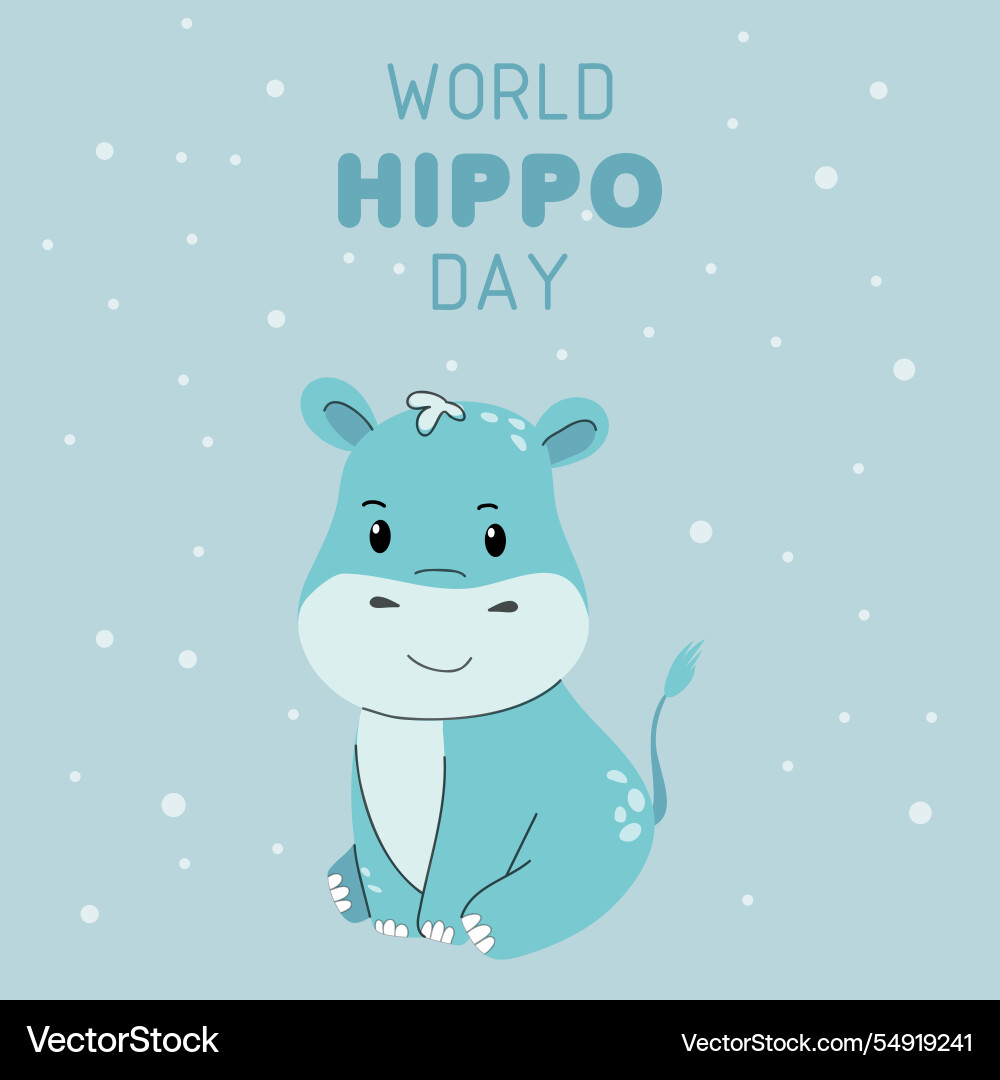World hippo day Royalty Free Vector Image - VectorStock
