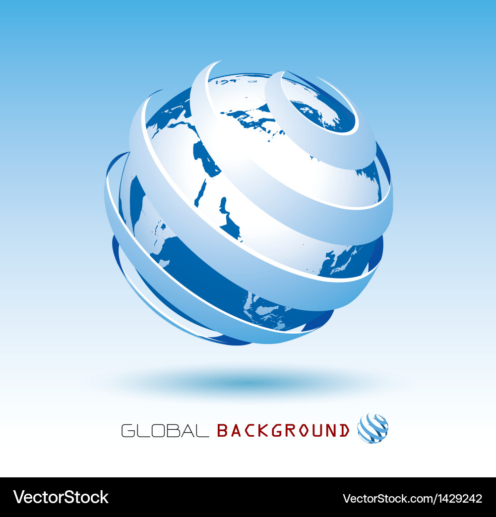 Blue global background Royalty Free Vector Image
