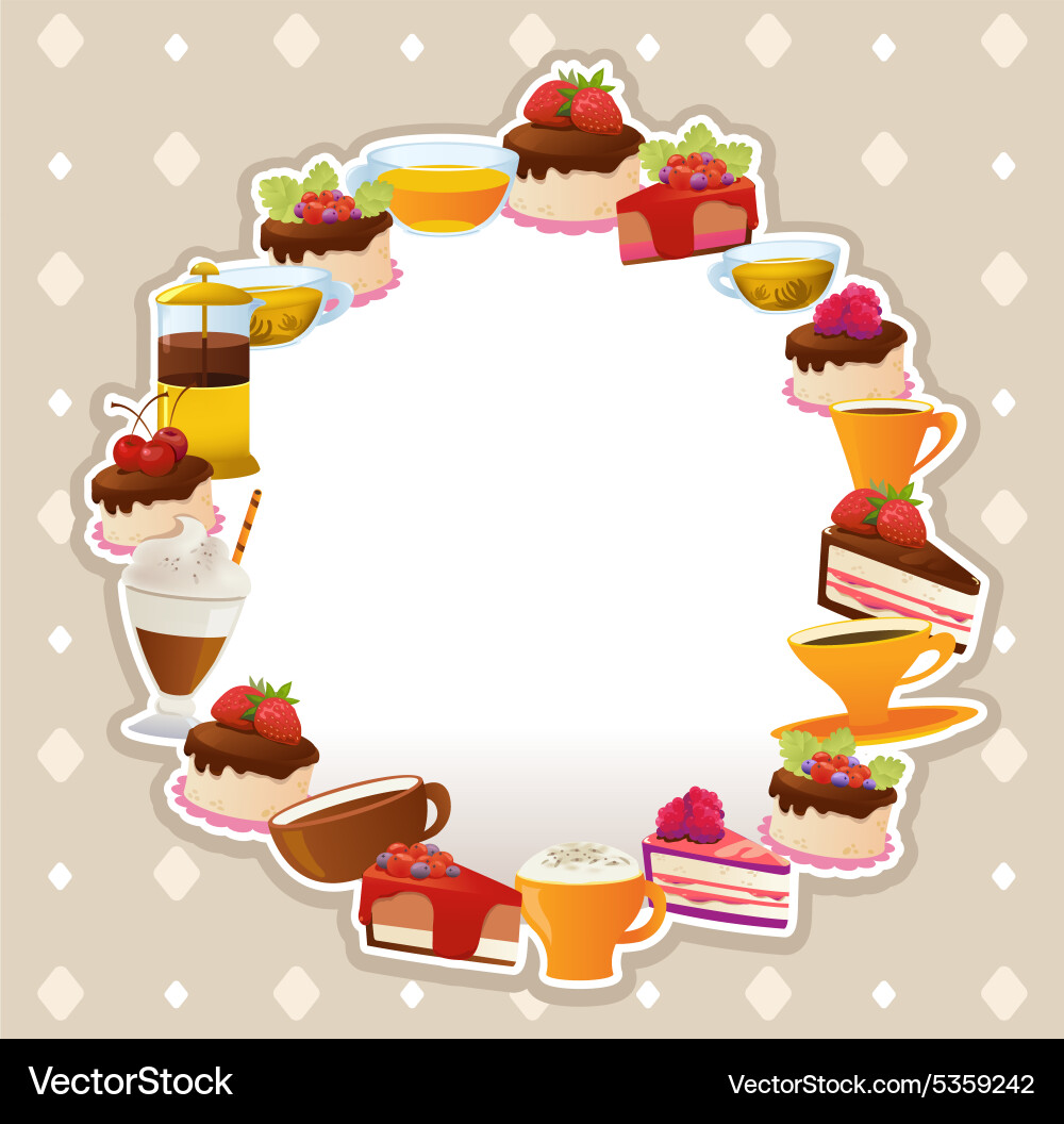 Cakes card Royalty Free Vector Image - VectorStock