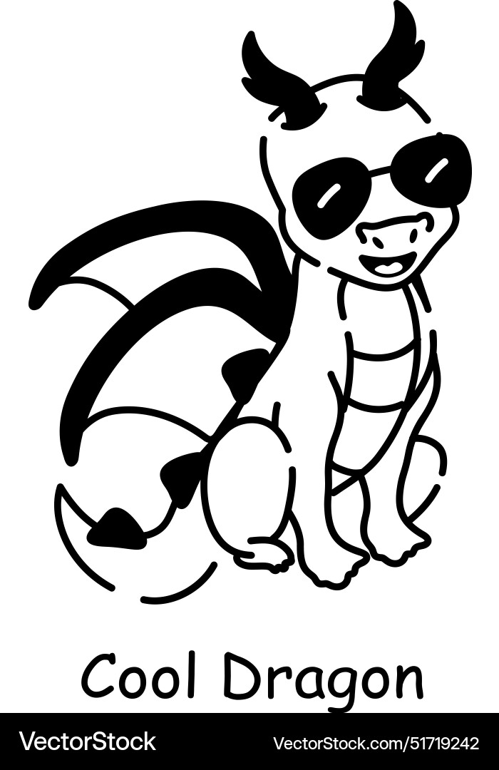 Cool dragon Royalty Free Vector Image - VectorStock