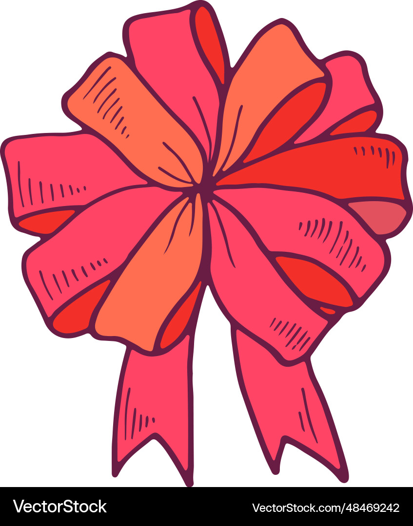 Festive red bow holiday gift decoration icon Vector Image