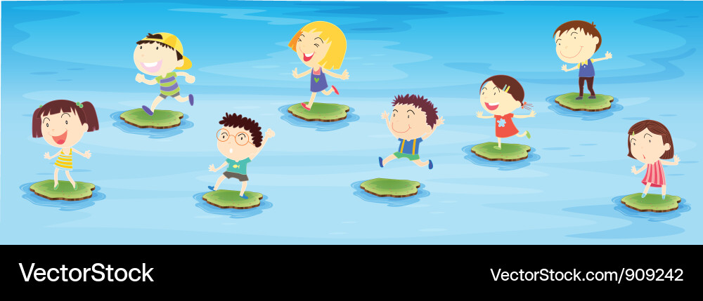 Kids jumping Royalty Free Vector Image - VectorStock