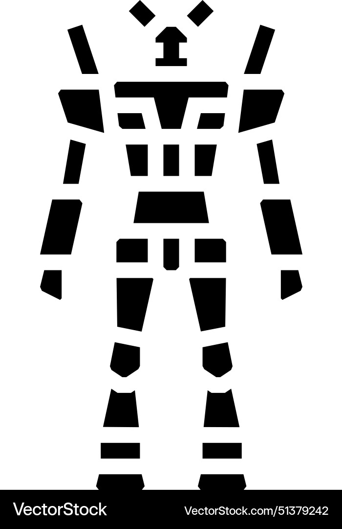 Mecha otaku glyph icon Royalty Free Vector Image