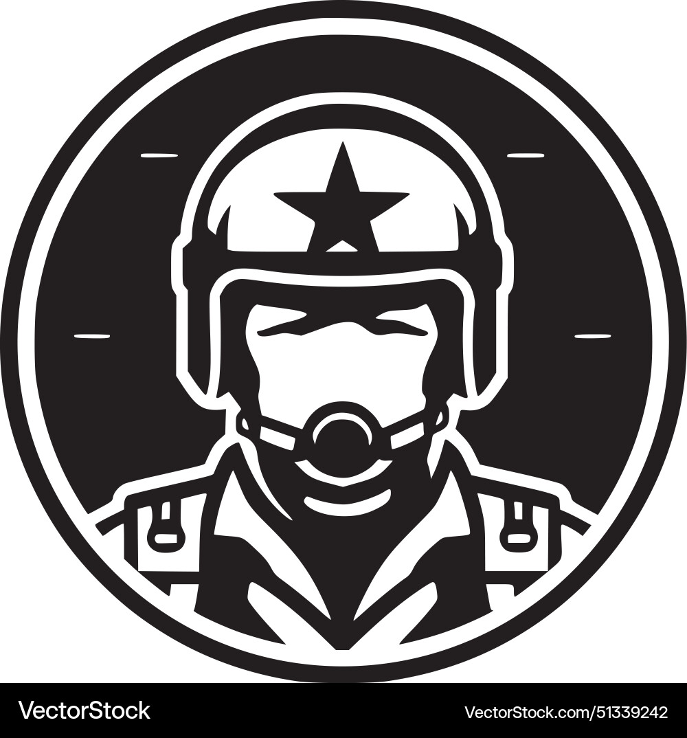 Military - minimalist and simple silhouette Vector Image