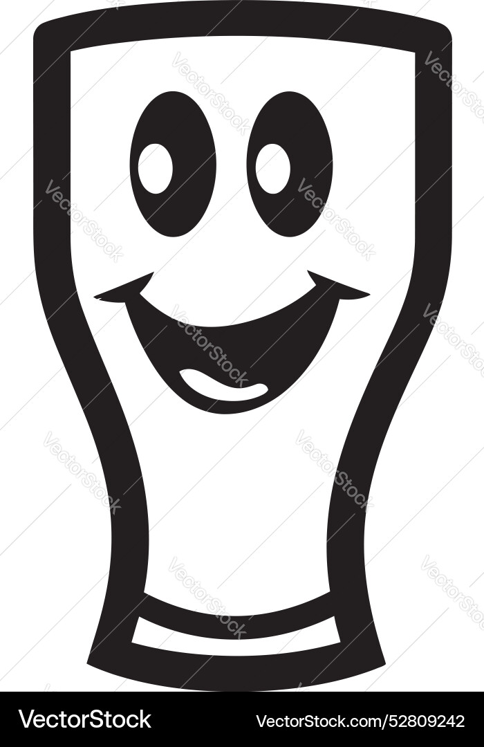 Smile overflow glass beer mug emblem crafted Vector Image