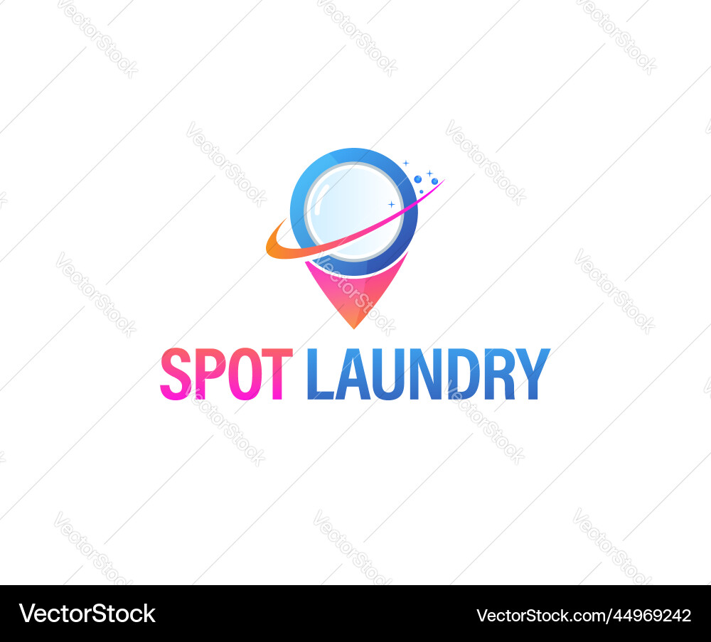 Spot laundry business service logo design template