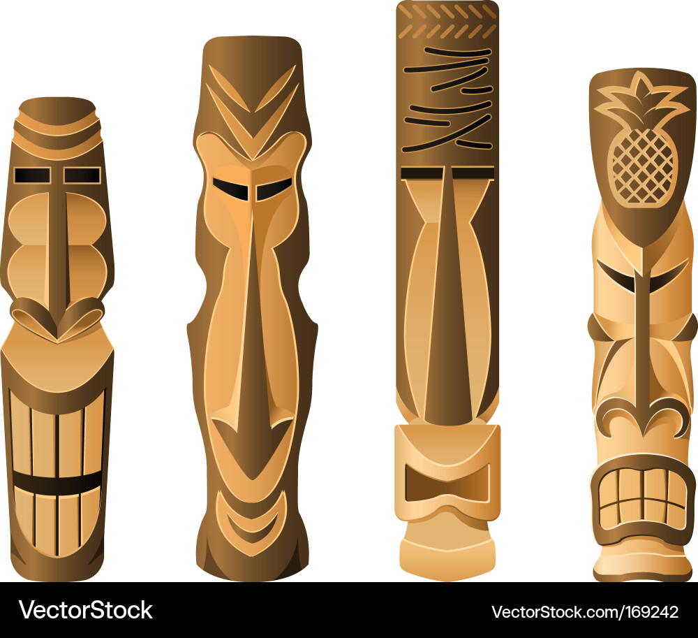 Tiki Warrior Vector Images (over 550)