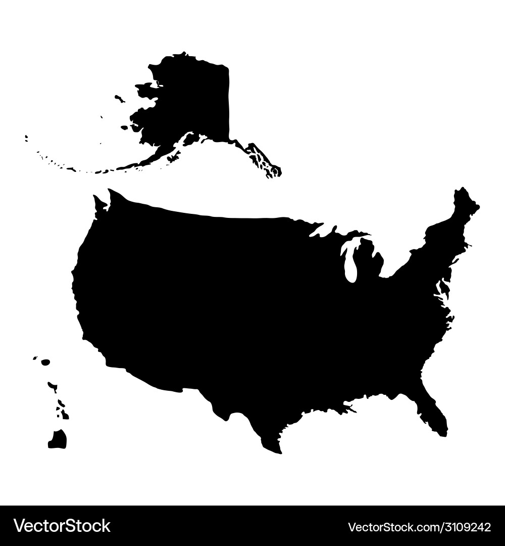 United States Map Outline Royalty Free Vector Image