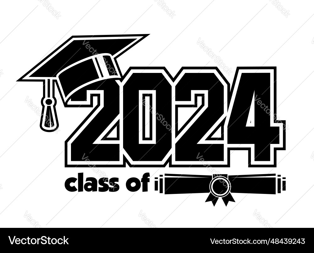 2024 graduate class logo Royalty Free Vector Image