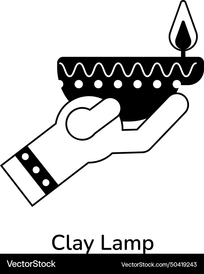 Clay lamp Royalty Free Vector Image - VectorStock