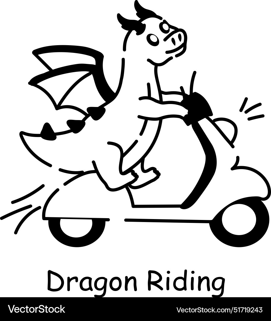 Dragon riding Royalty Free Vector Image - VectorStock