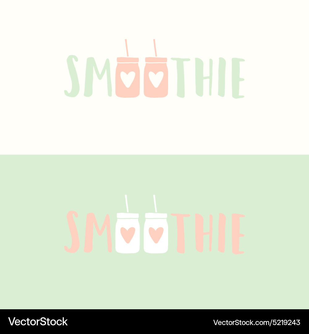 Hand drawn original smoothie logotype Royalty Free Vector
