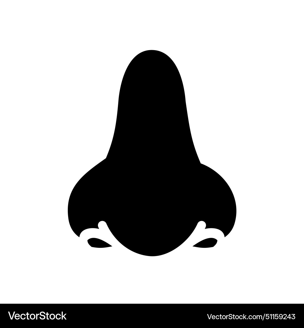 Human nose icon symbol noses silhouette Royalty Free Vector