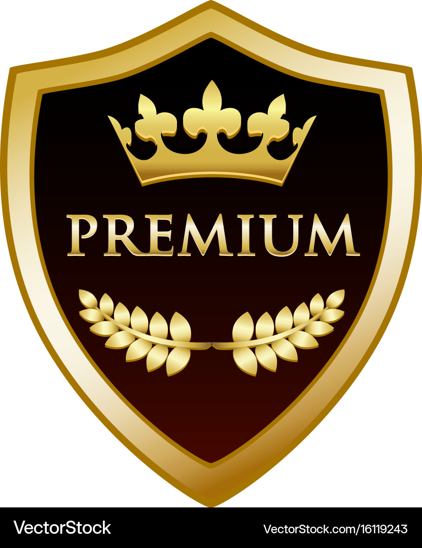 Premium gold shield Royalty Free Vector Image - VectorStock