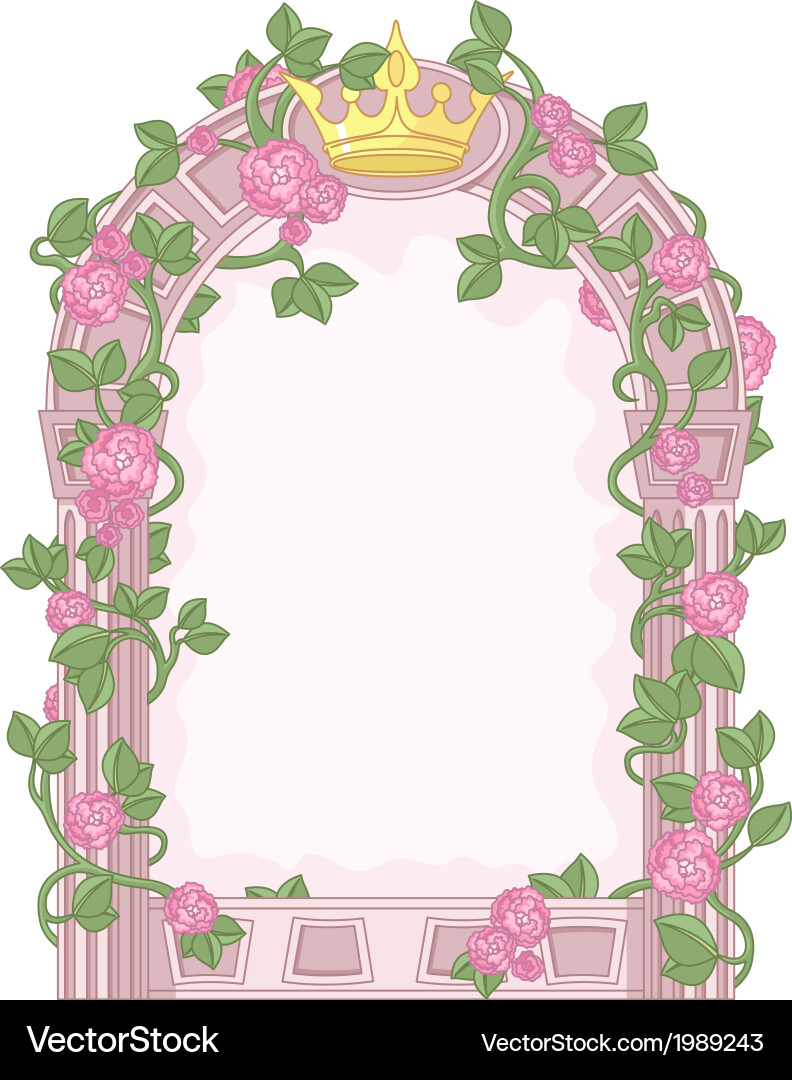 Romantic Floral Fairy Frame Royalty Free Vector Image