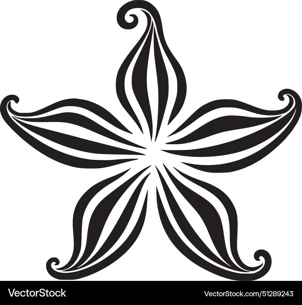 Starfish - minimalist and simple silhouette Vector Image