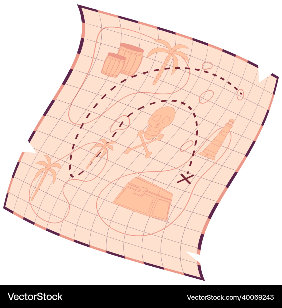 Treasure Hunt Map Vector Treasure Map X Vector Art, Icons, And