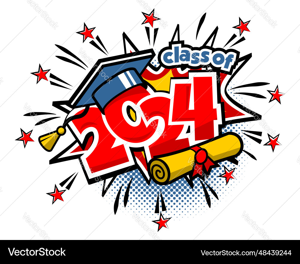 2024 graduate class logo Royalty Free Vector Image