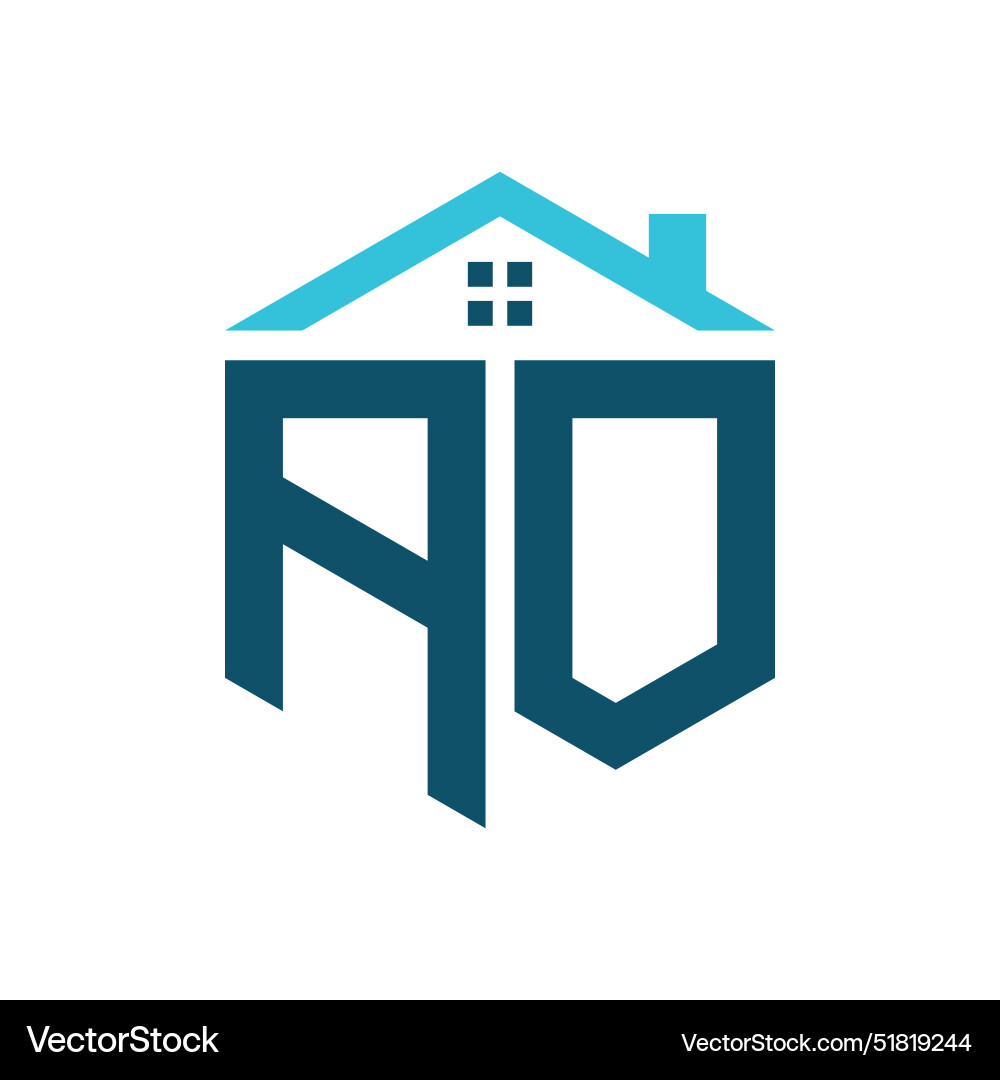 Ao house logo design template letter Royalty Free Vector