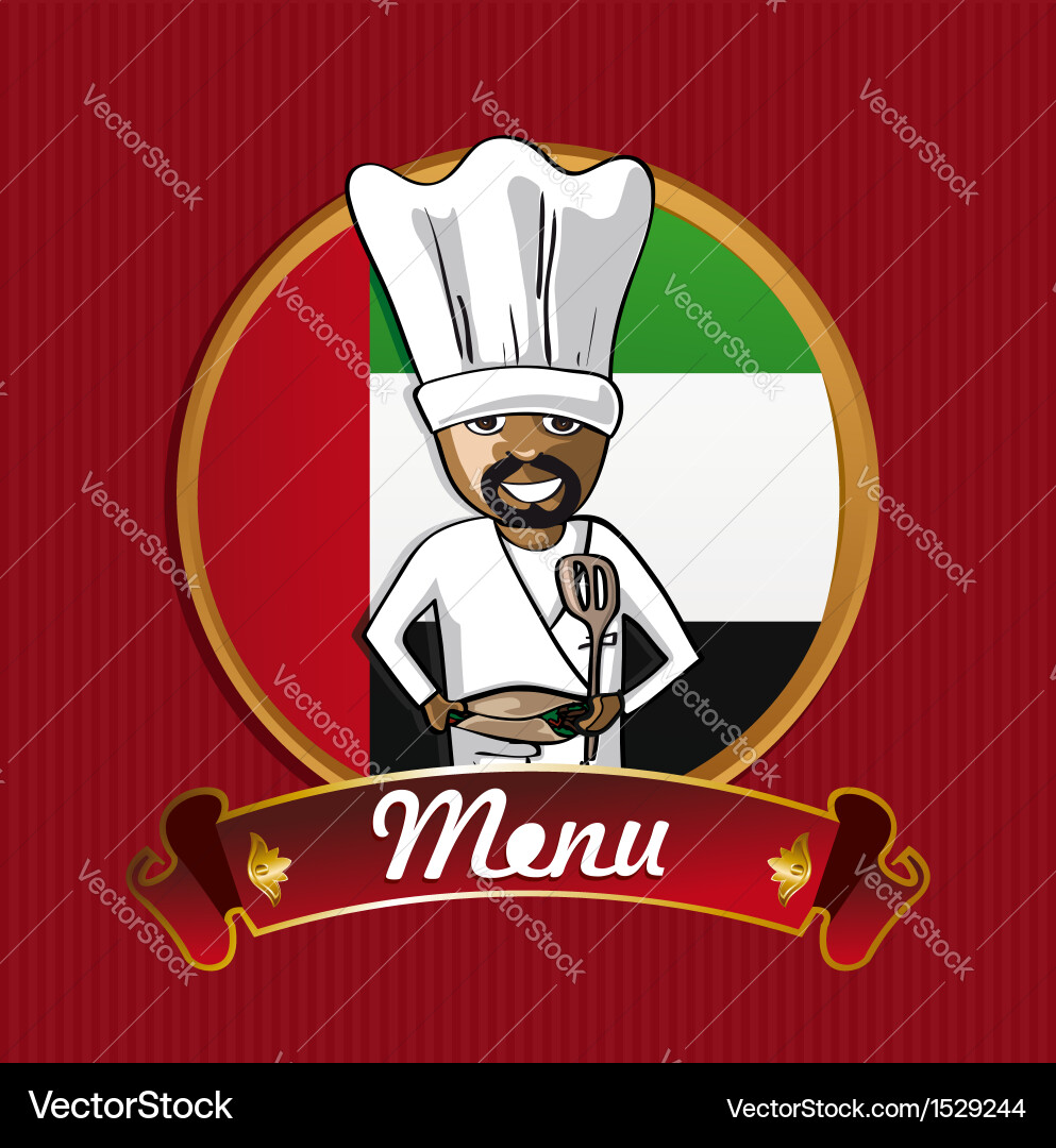 Arab Emirates Food Menu Poster Royalty Free Vector Image