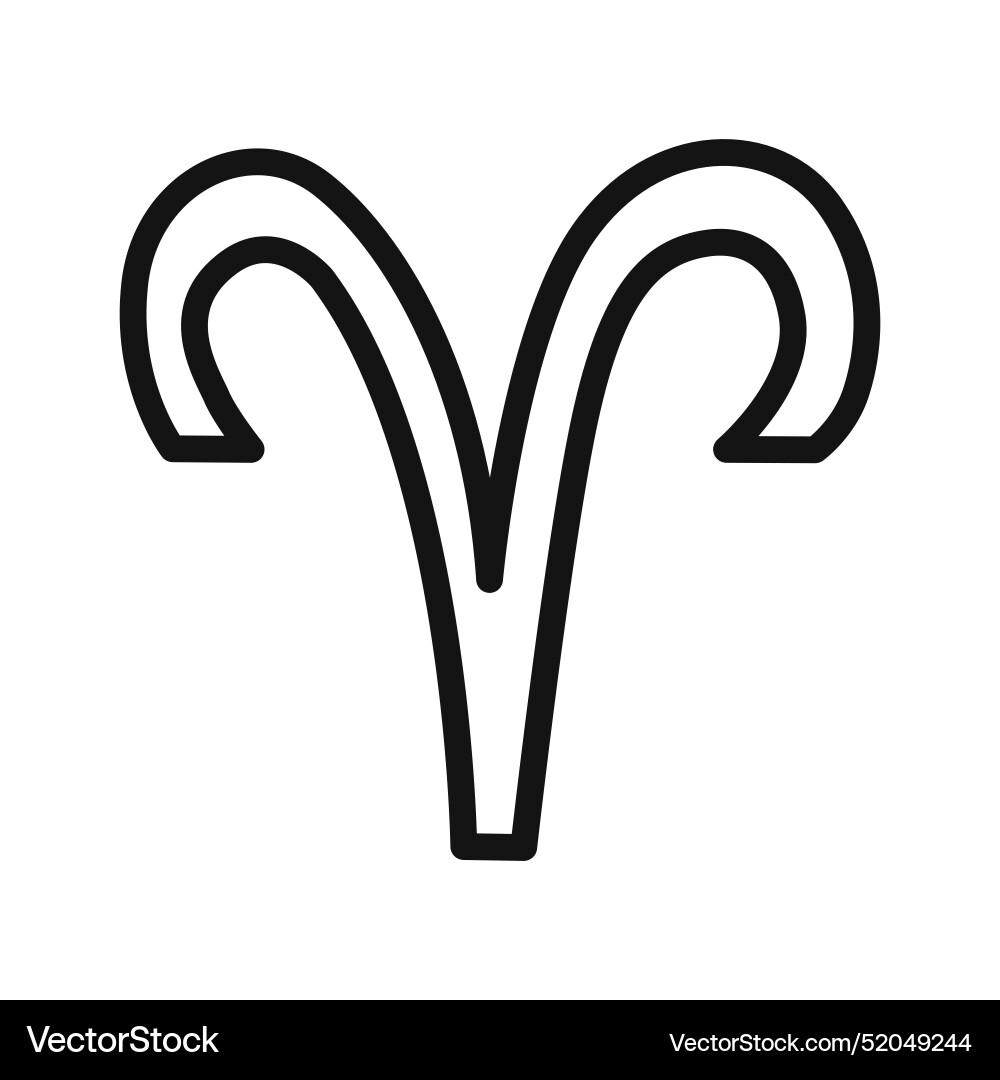 Aries zodiac sign icon linear graphics Royalty Free Vector