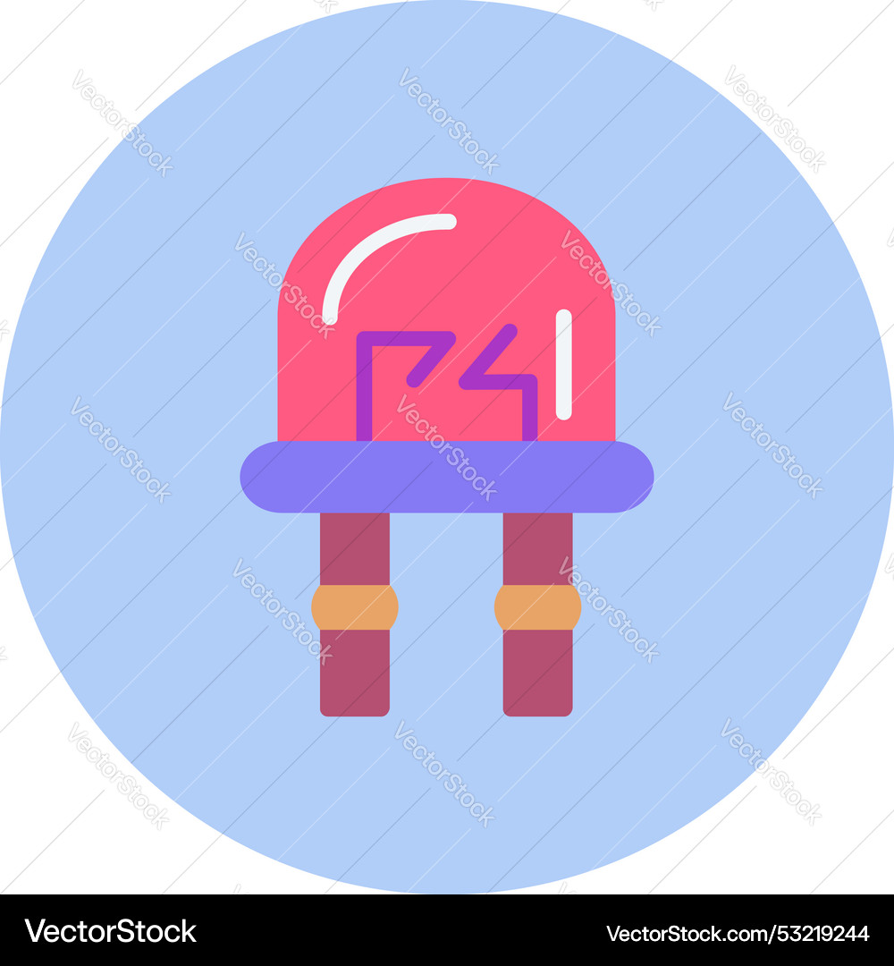 Diode flat circle icon Royalty Free Vector Image