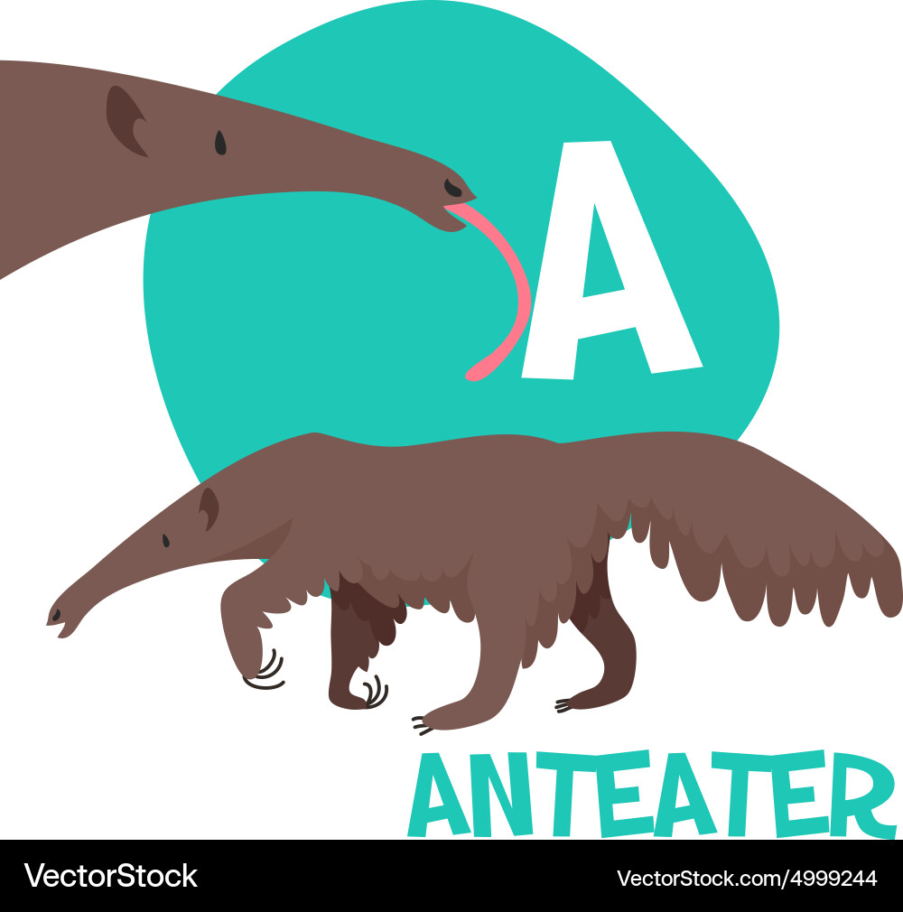 Funny cartoon animals alphabet letter set Vector Image