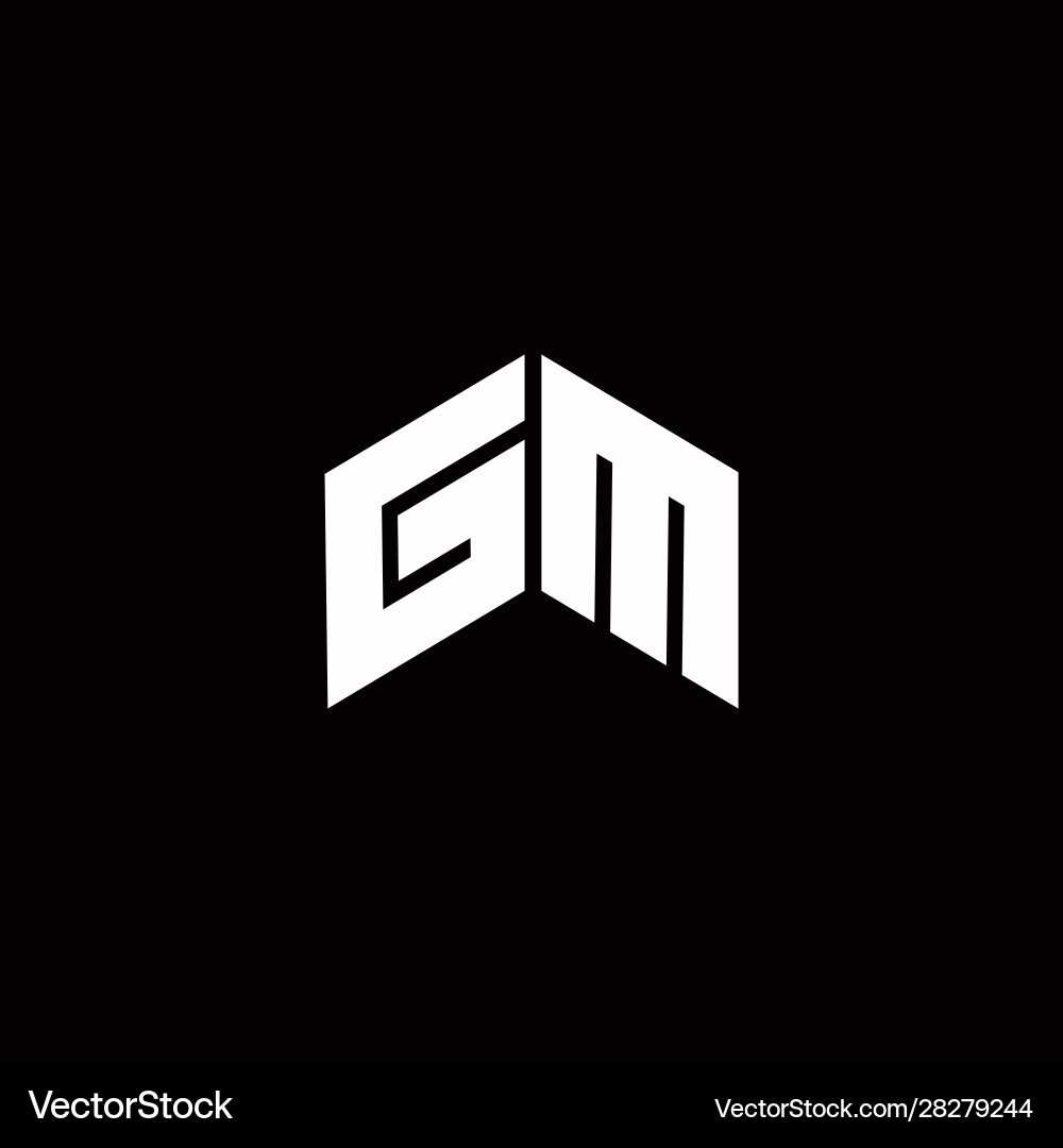 Gm logo monogram modern design template Royalty Free Vector