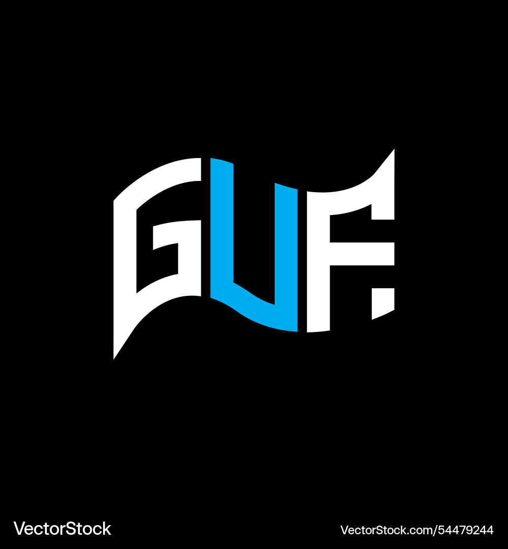 Guf logo design simple and modern Royalty Free Vector Image
