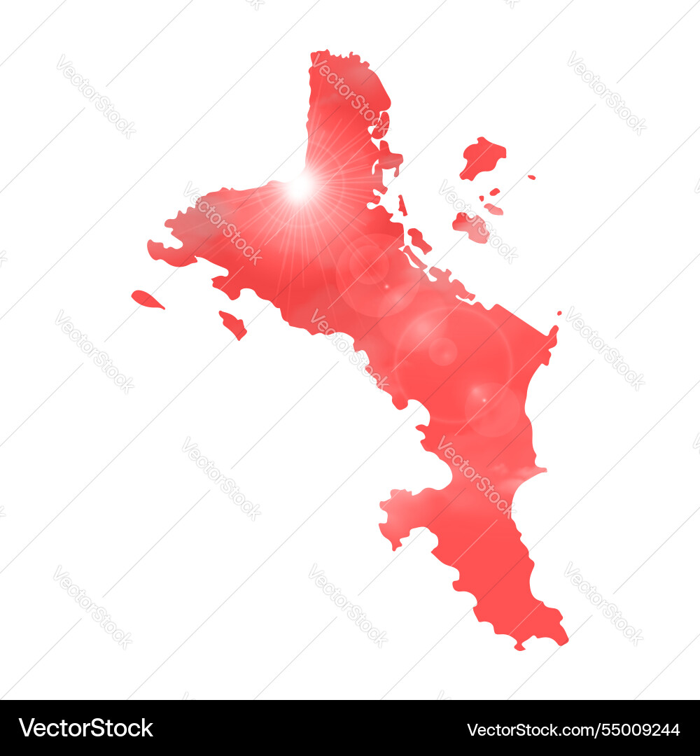 Map of seychelles with beautiful sun and clouds Vector Image