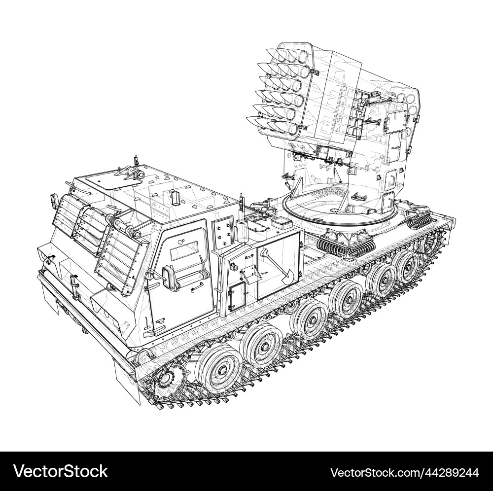 Military track missile system Royalty Free Vector Image