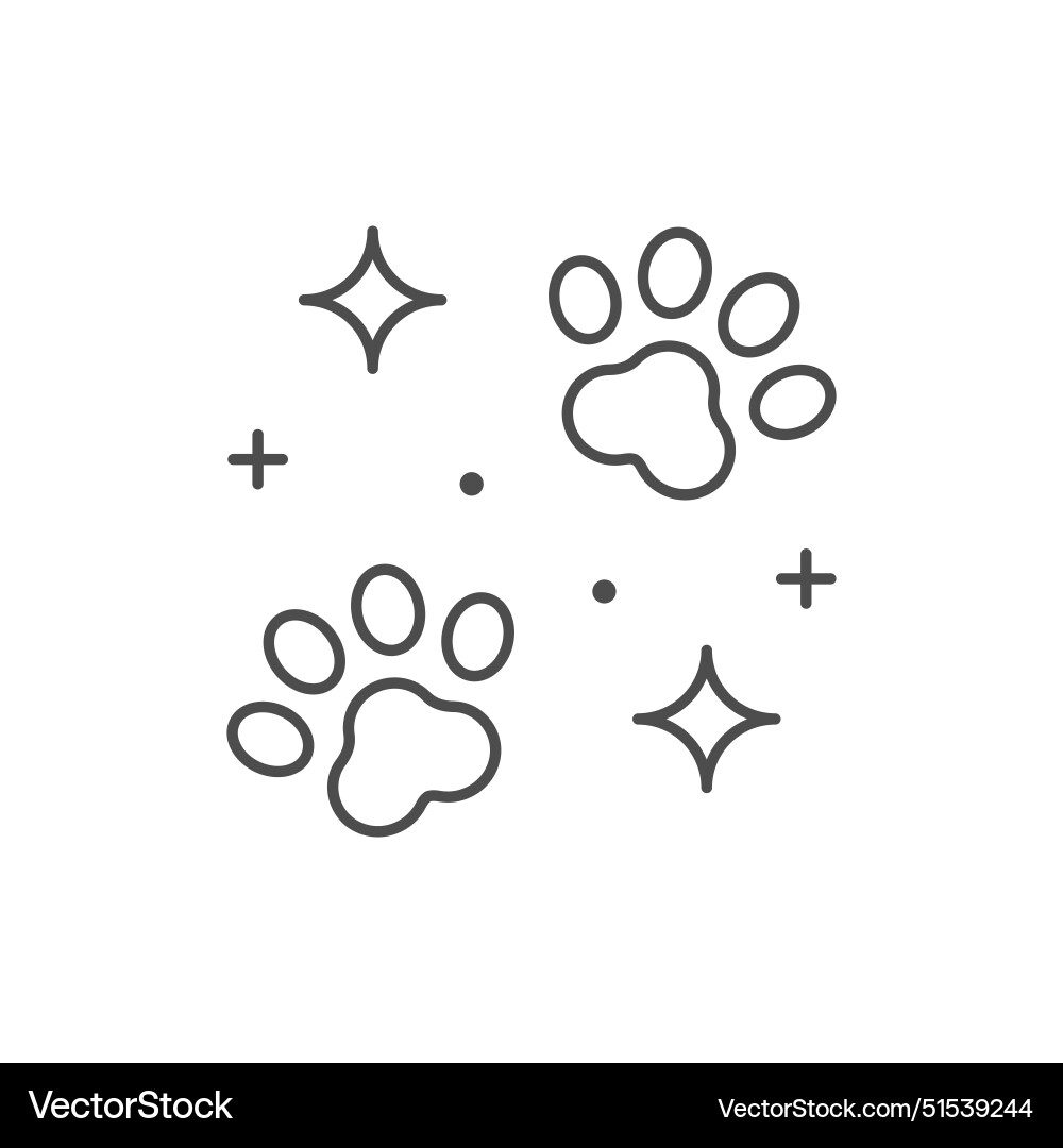 Paw print line outline icon Royalty Free Vector Image