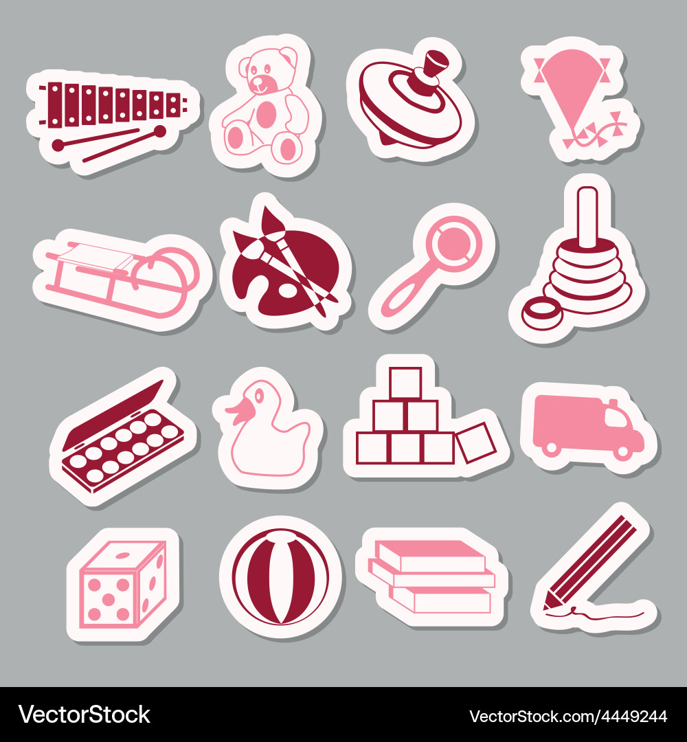 Toys stickers Royalty Free Vector Image - VectorStock