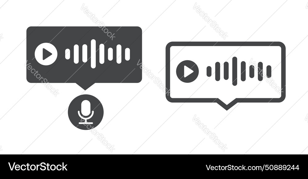Voice message icon simple pictogram black white Vector Image